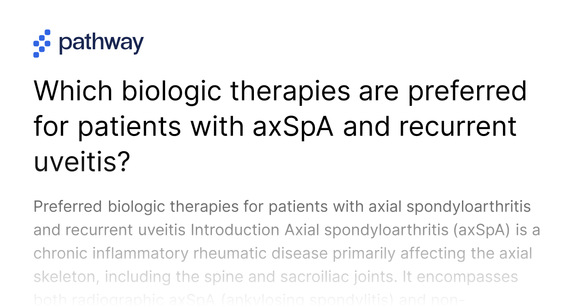 Which biologic therapies are preferred for patients with axSpA and ...