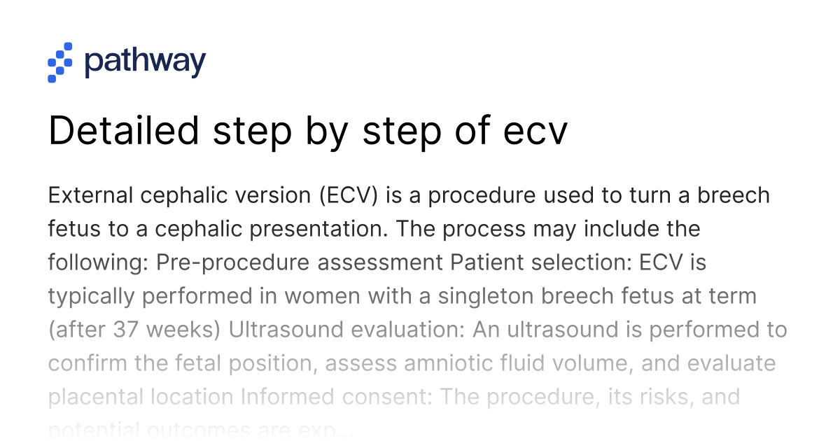 detailed step by step of ecv – Pathway